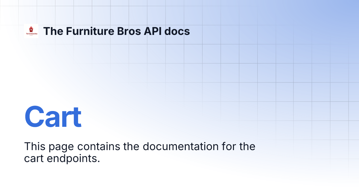 Cart | The Furniture Bros API docs